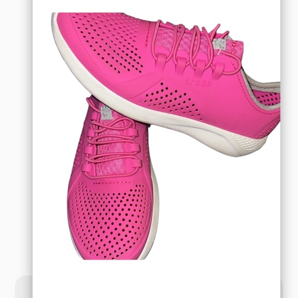 CROCS | Shoes | Crocs Literide Pink Shoes Sneakers J5 Size | Poshmark